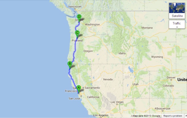 Road Trip Map: San Francisco to Seattle, WA - Social Vixen Road Trip Map: San Francisco to Seattle, WA - Social Vixen